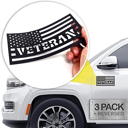 Amazon.com: GEEKBEAR American Flag Veteran Car Magnet (Flag, 3 Pack ...