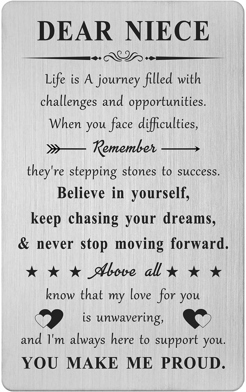 Amazon.com : DGXMD Inspirational Graduation Gifts for Niece – Stainless ...