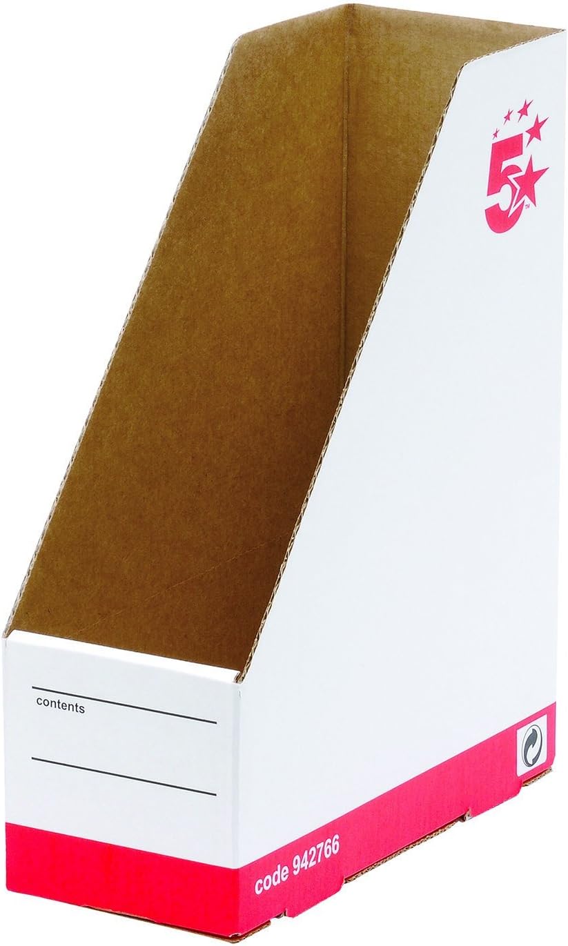 5 Star Office Magazine File Red & White [Pack 10] : Amazon.co.uk ...