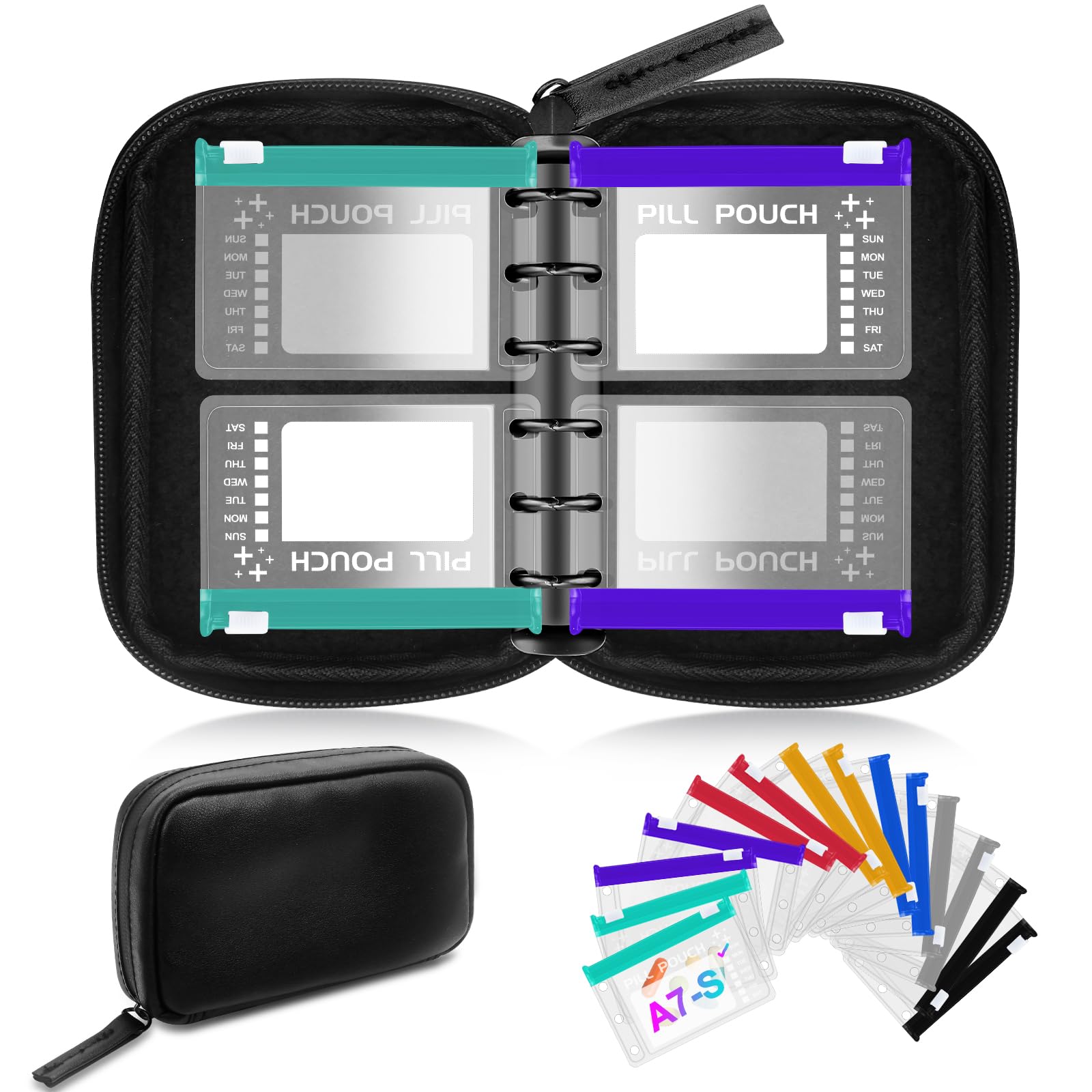 Amazon.com: Water-Proof Pill Pouch Set, BPA Free, A7-S Pill Loose-Leaf ...