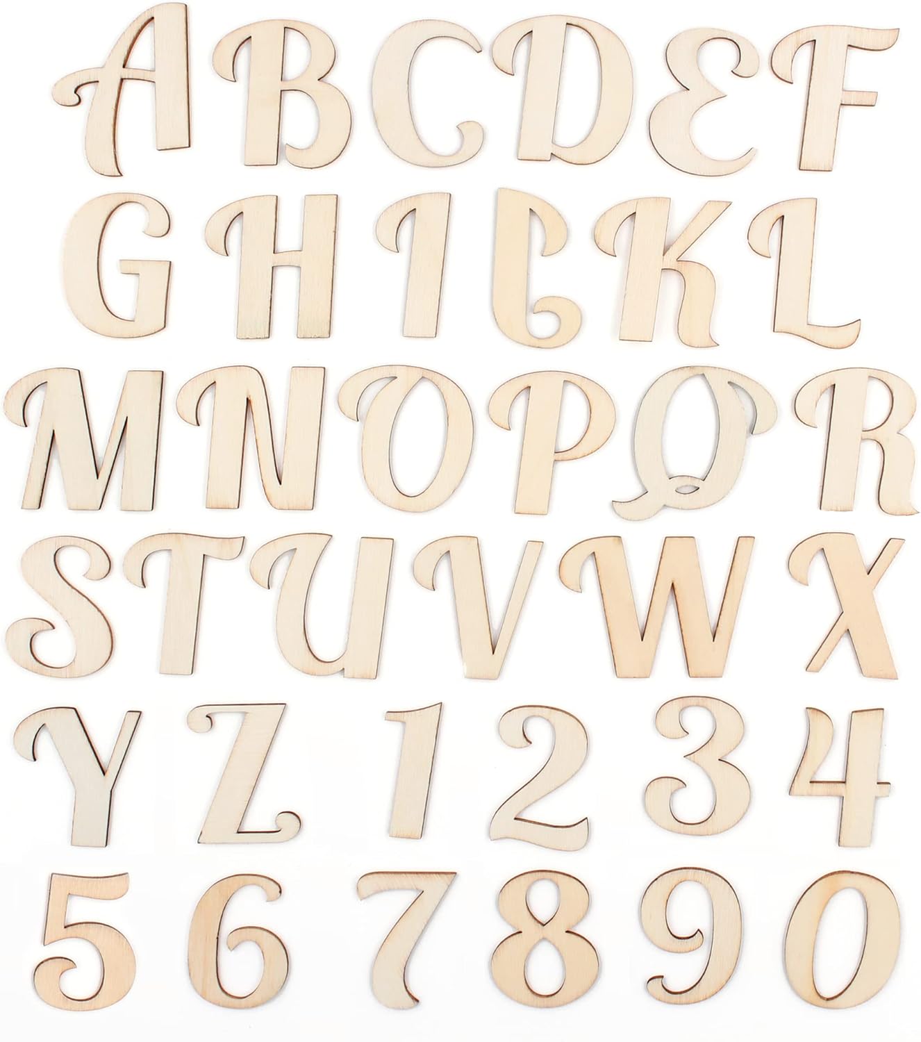 Amazon.com: ArtSkills Script Wooden Letters and Numbers - Unfinished ...