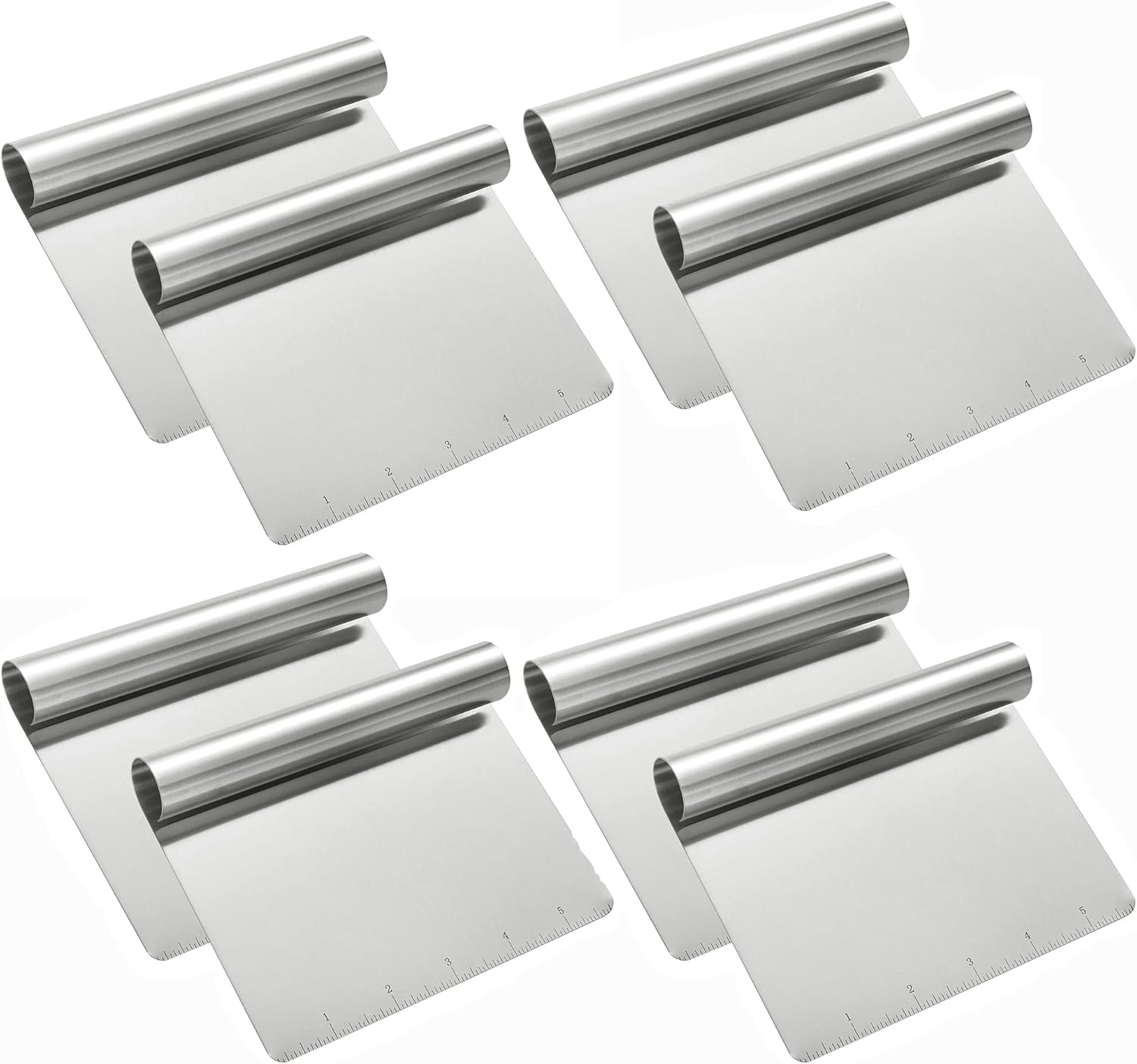 Amazon.com: 8 Pack Stainless Steel Food Scraper and Chopper Large ...