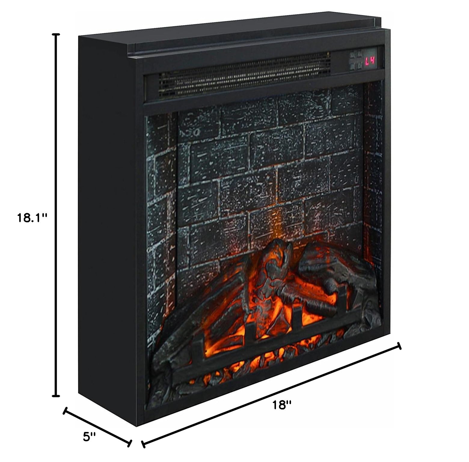 Ameriwood Home Electric Glass Front Fireplace Insert with Remote, 18 ...