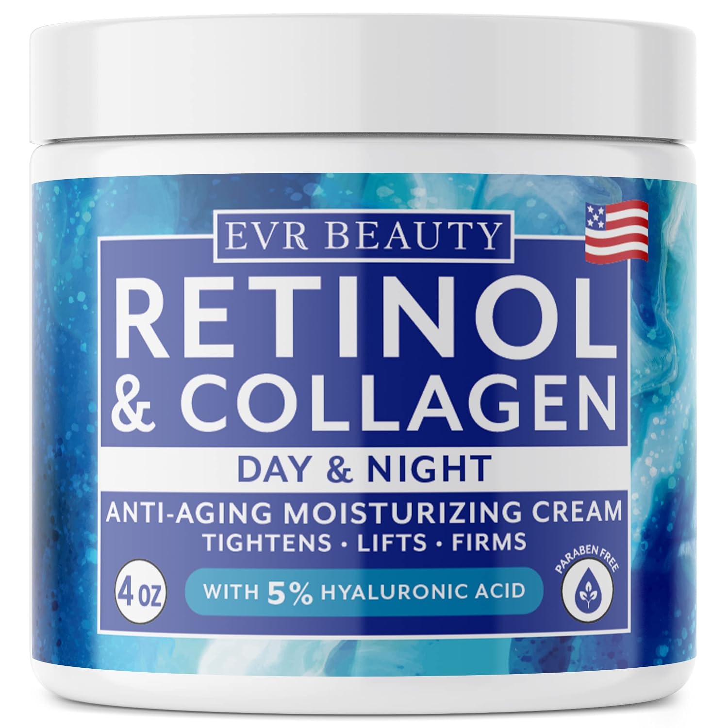 Crema de retinol para la cara y los ojos con ácido hialurónico y ...