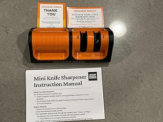 Amazon.com: Orange Ninja Mini Knife Sharpener - Coarse & Fine Knife ...