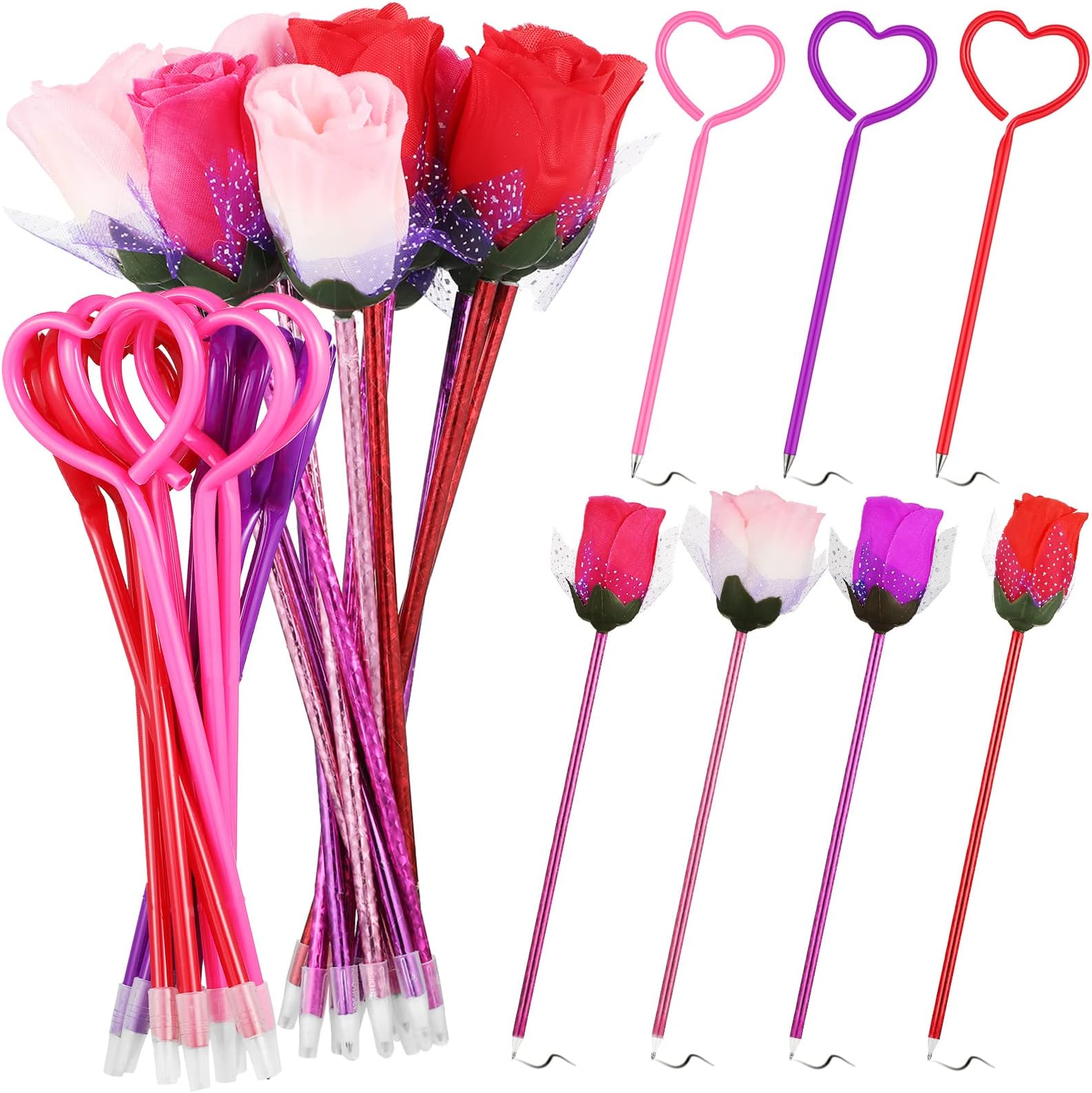 Amazon.com : 36 Pieces Valentine's Day Heart Shaped Pens Stationery ...
