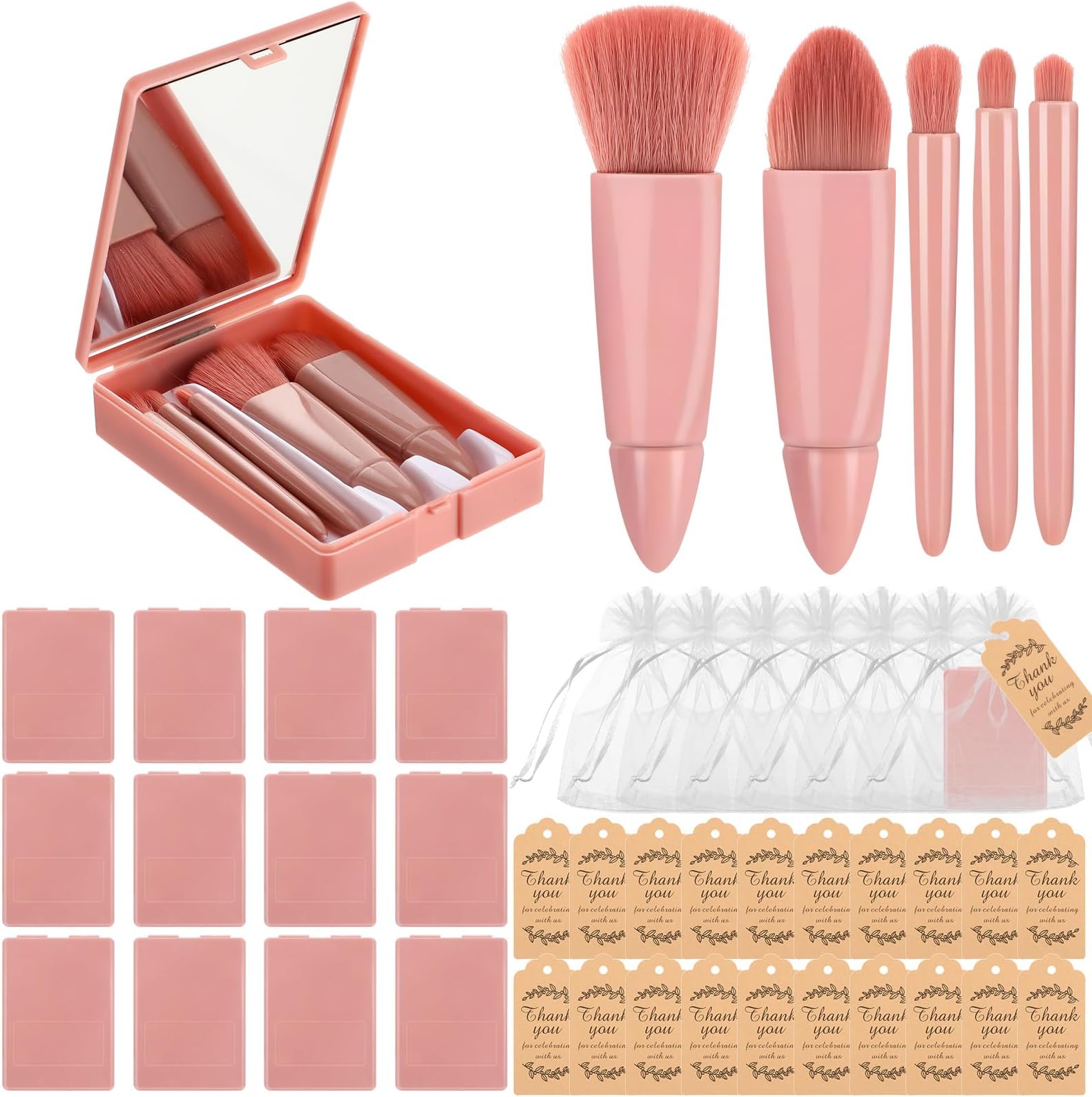 Amazon.com: Funnymoom 12 Set Travel Makeup Brush Set Bulk with Mirror ...