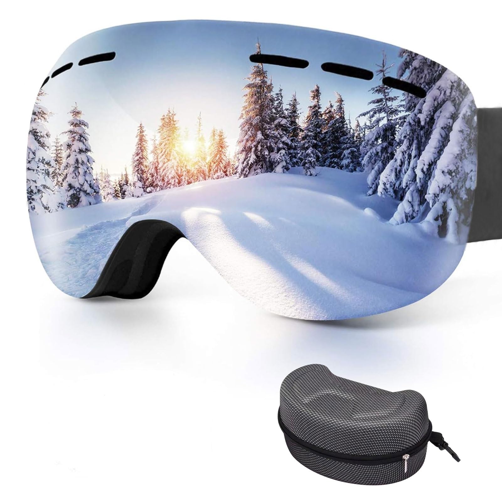 Amazon.com : Wellehomi Ski Goggles with Hard Case, Snowboard Goggles ...
