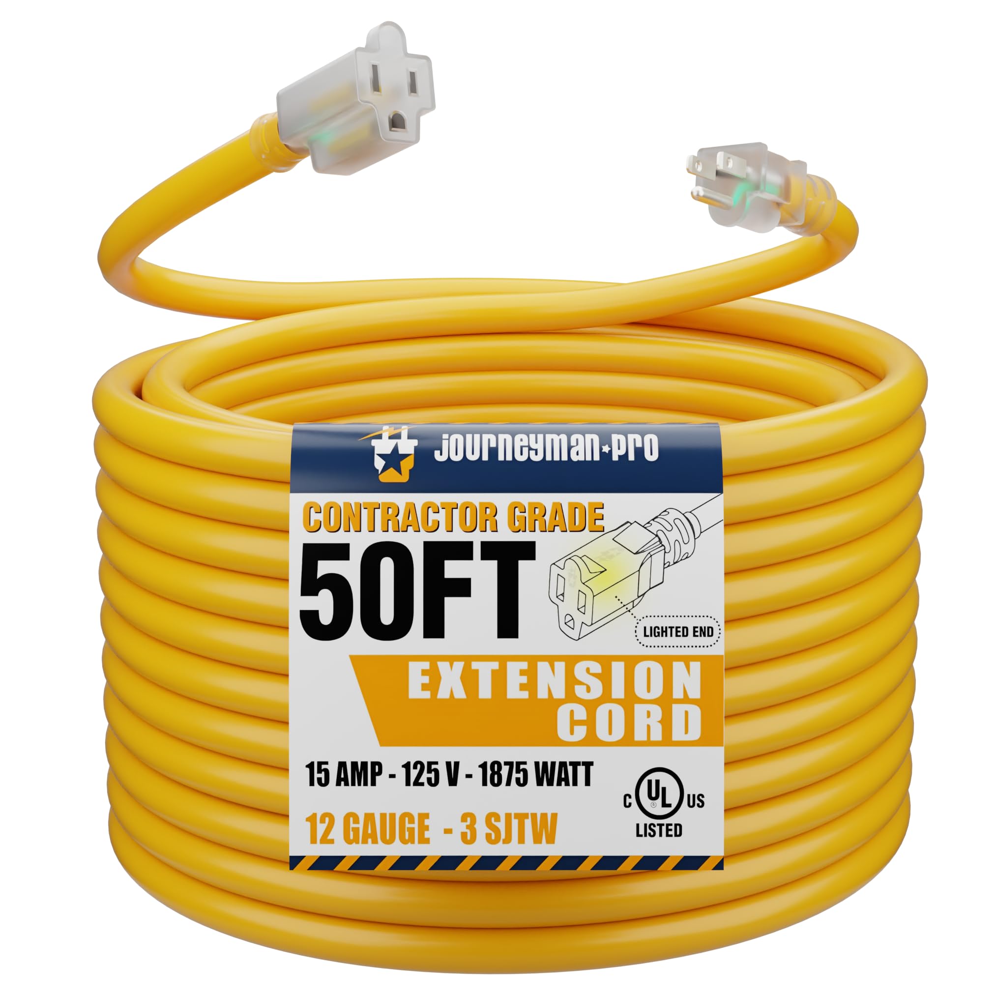 Amazon.com: 50 Foot Contractor Grade Outdoor Extension Cord with ...