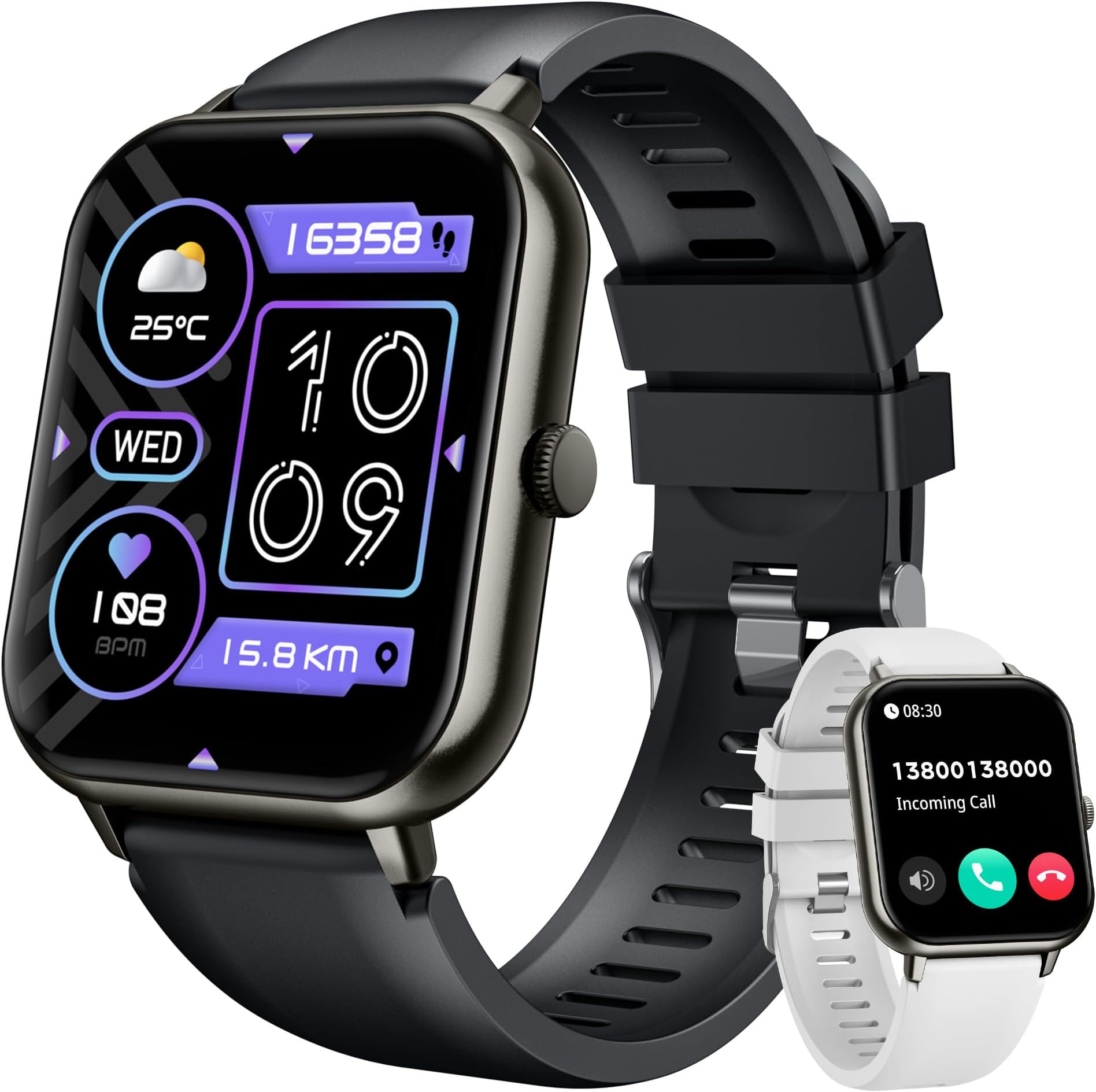 Nuvance Smartwatch Herren und Damen, fitnessuhr, Smart Watch, mit ...
