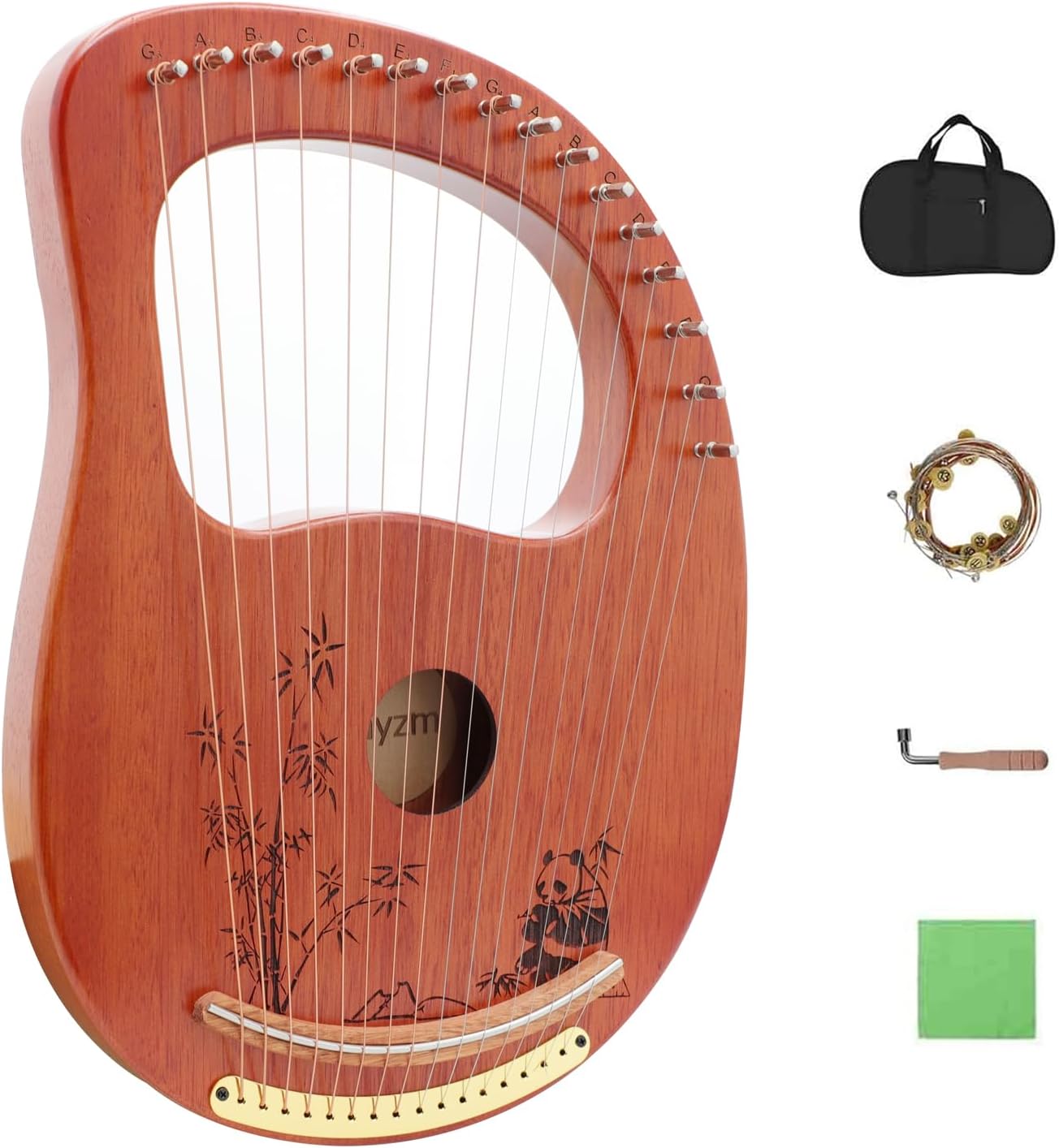 Mid-East Mini Kinnor Harp, 10-String Nylon, Manual Operation, STRINGED ...