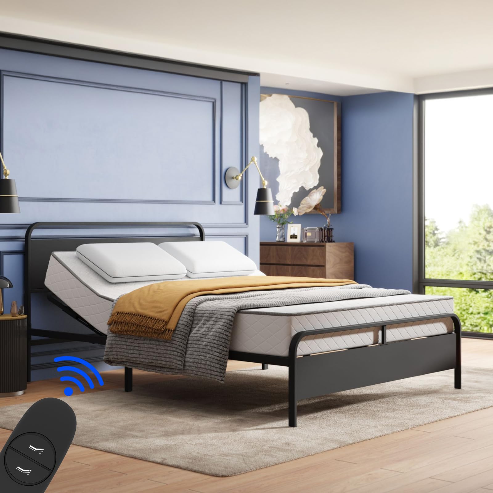 Amazon.com: FLEXISPOT Queen Adjustable Bed, Complete with Modern Bed ...