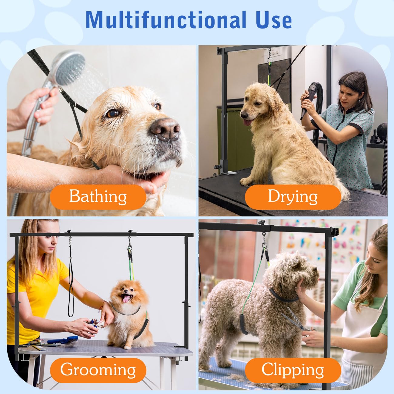 Pawaboo Pet Grooming Arm with Clamp, H-Shape Dog Grooming Table Arm ...