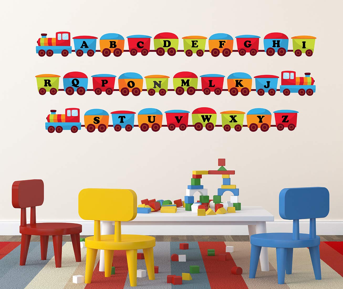 Wallstick Alphabets Train wallstickers (Vinyl 110 cm x 40 cm) (57-3242 ...