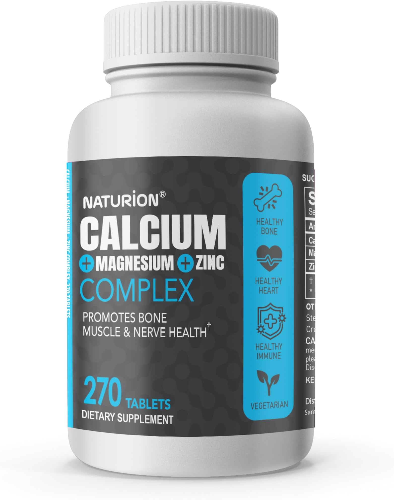 Amazon.com: Calcium Magnesium Zinc Supplement - 3-in-1 Complex with ...