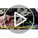 Amazon.com : BUGUI Wood Handle Pruning Shears, SK-5 Steel Blade, 1-inch ...