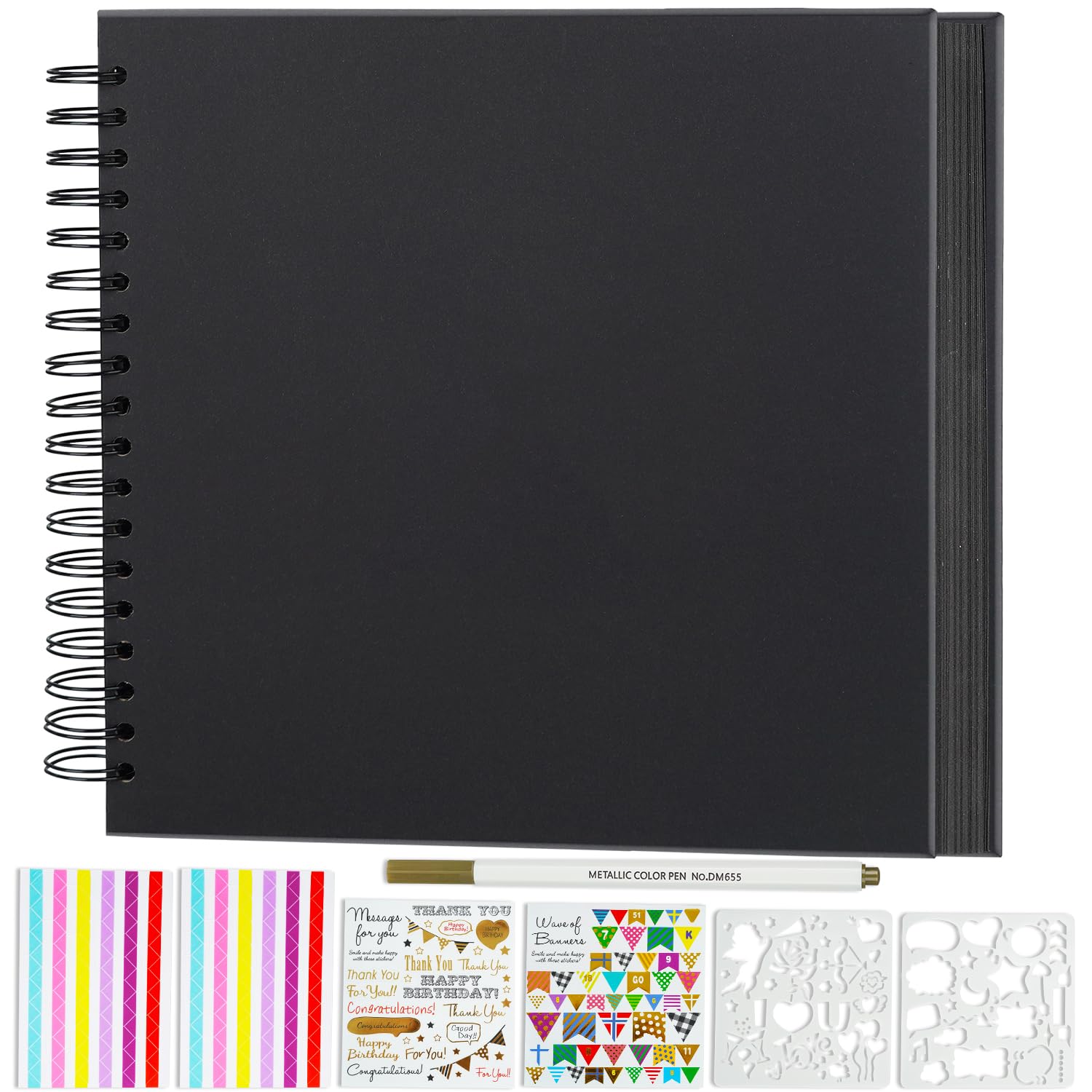 Artmag DIY Scrapbook Album 8 x 8 Inch Hardcover Kraft Blank Paper Scrap ...