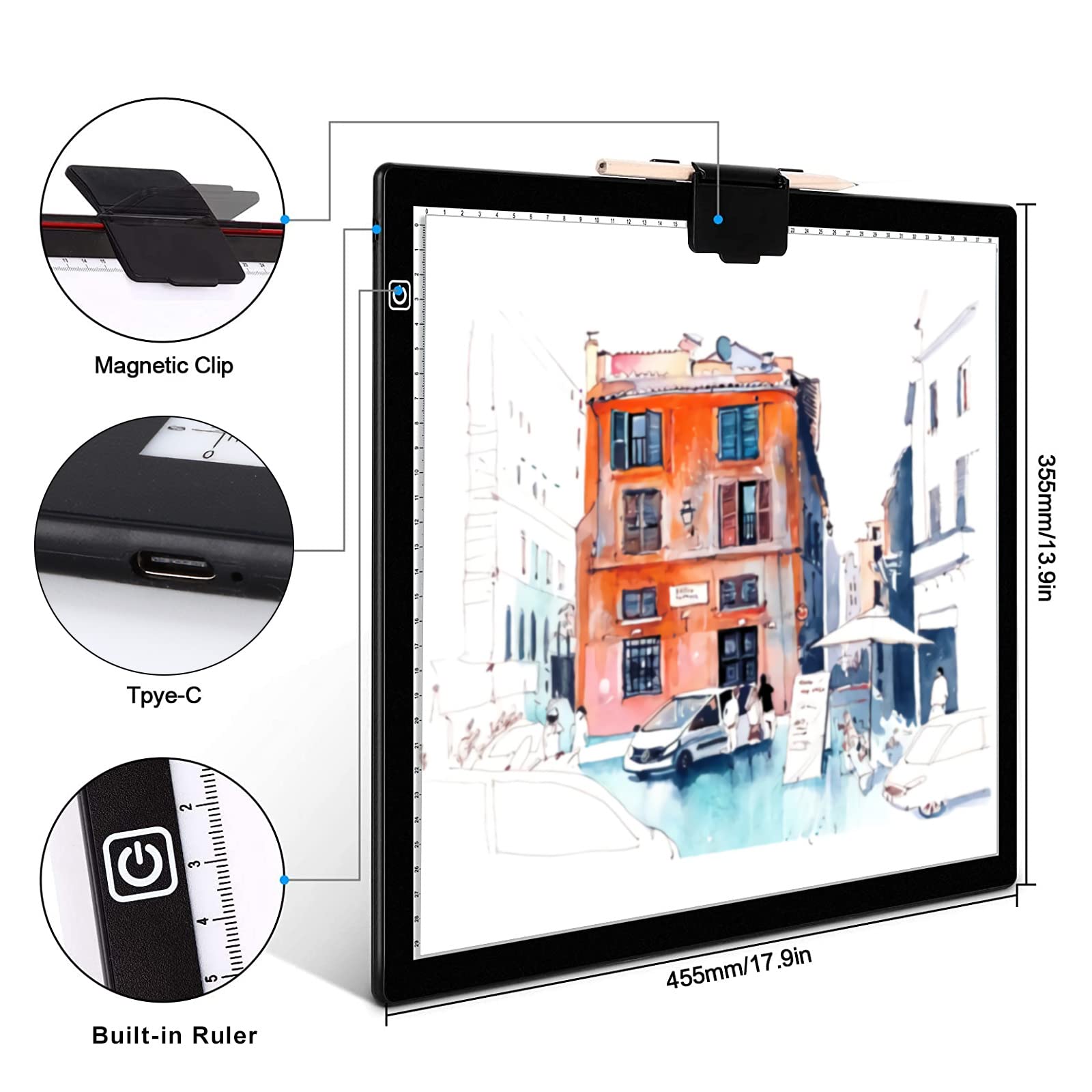 A3 Light Box, iVAOOZE Portable LED Light Box Pad 6 Adjustable ...