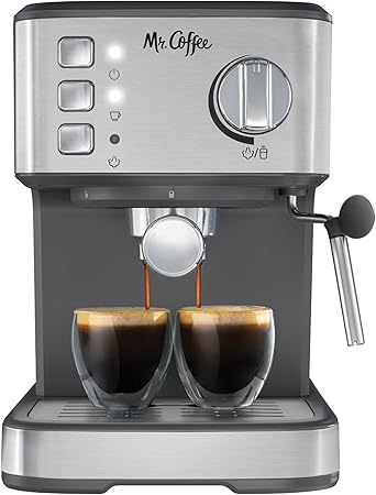 Amazon.com: Mr. Coffee Compact Espresso Maker, Espresso Machine With ...