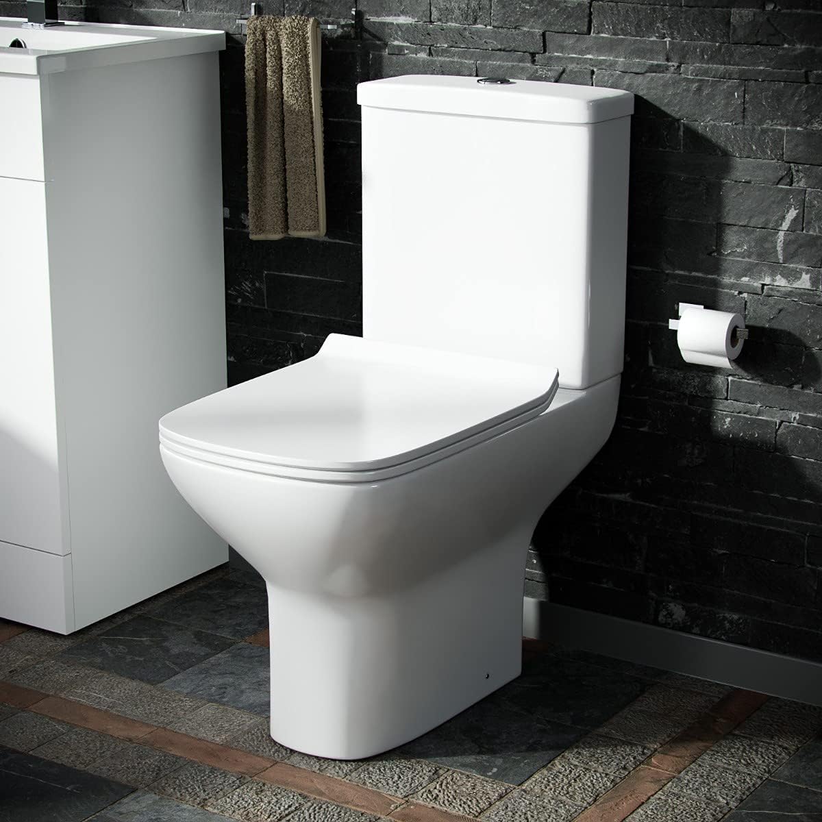 Indiana Rimless Comfort Height CC WC and Soft Close Slim Seat : Amazon ...