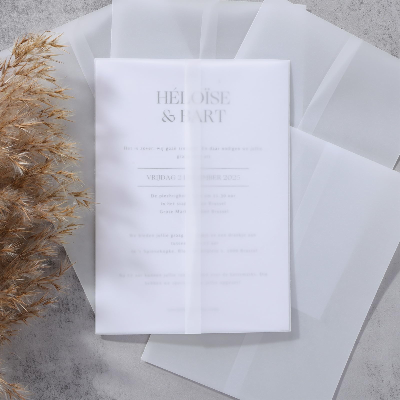 Amazon.com : UNIQOOO 70 Pack Vellum Jackets for 5x7 Invitations ...