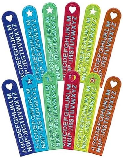 Amazon.com: Alphabet Ruler, 8 7/8" x 1 3/4", Assorted - Pack of 12 ...
