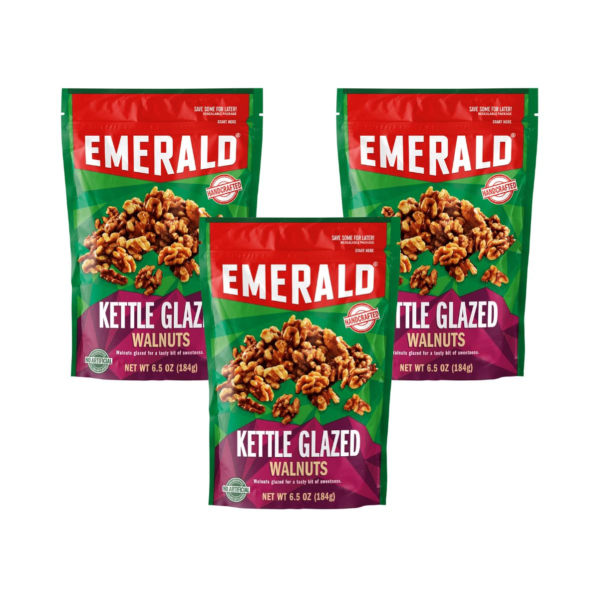 Amazon.com : Emerald Glazed Walnuts, 6.5 Ounce (Pack of 3) : Grocery ...