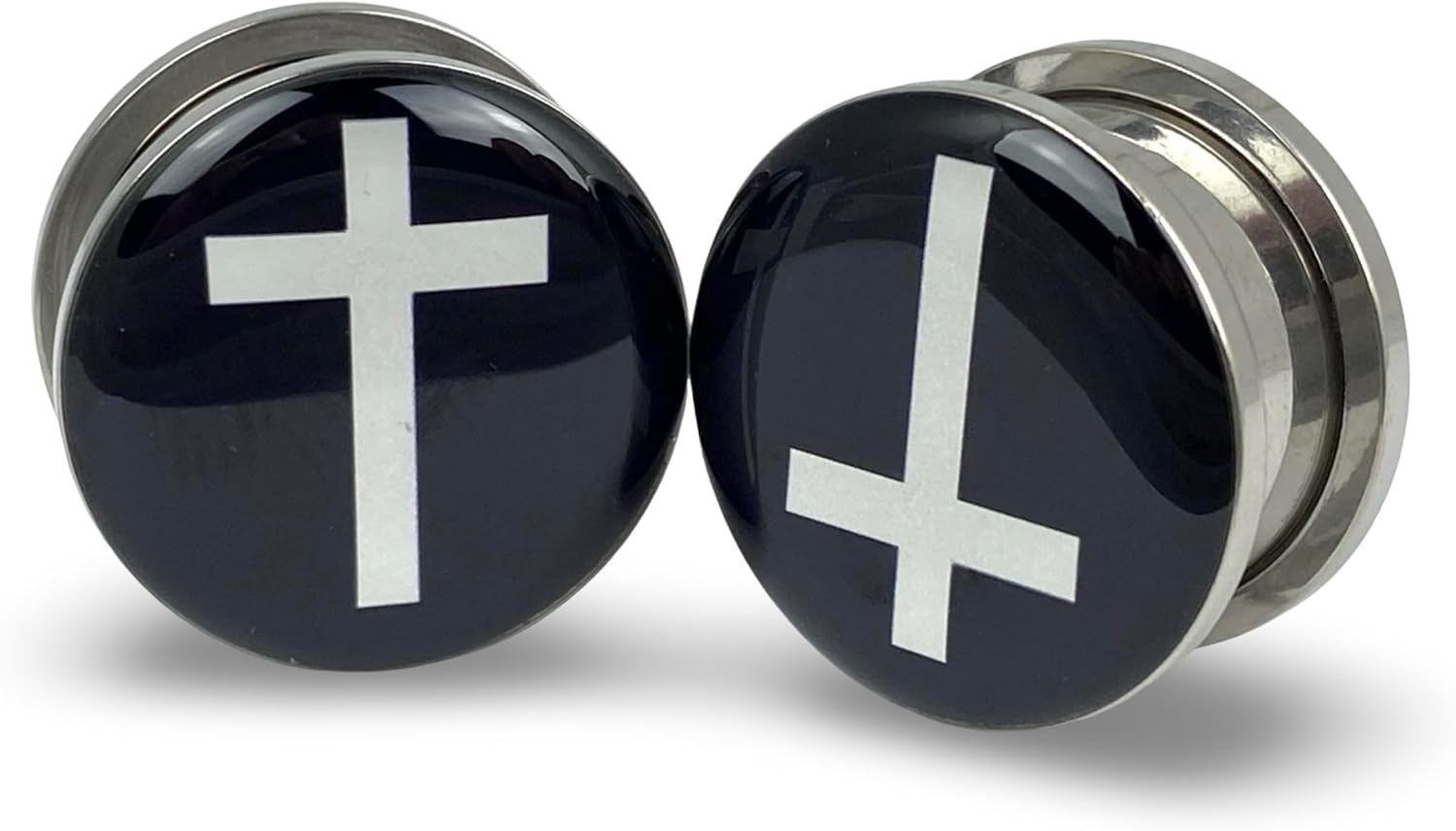 Amazon.com: Pair of Screw on Cross Picture Plugs (9/16" (14mm ...
