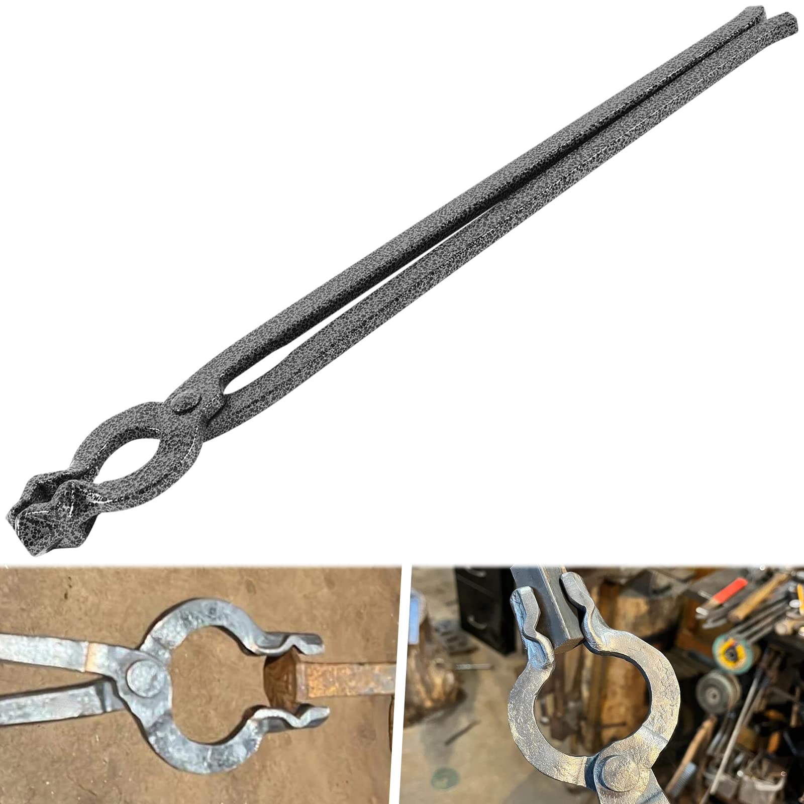 Amazon.com: 5/8 Inches Bolt Jaw Blacksmith Tongs with Deep V Groove ...