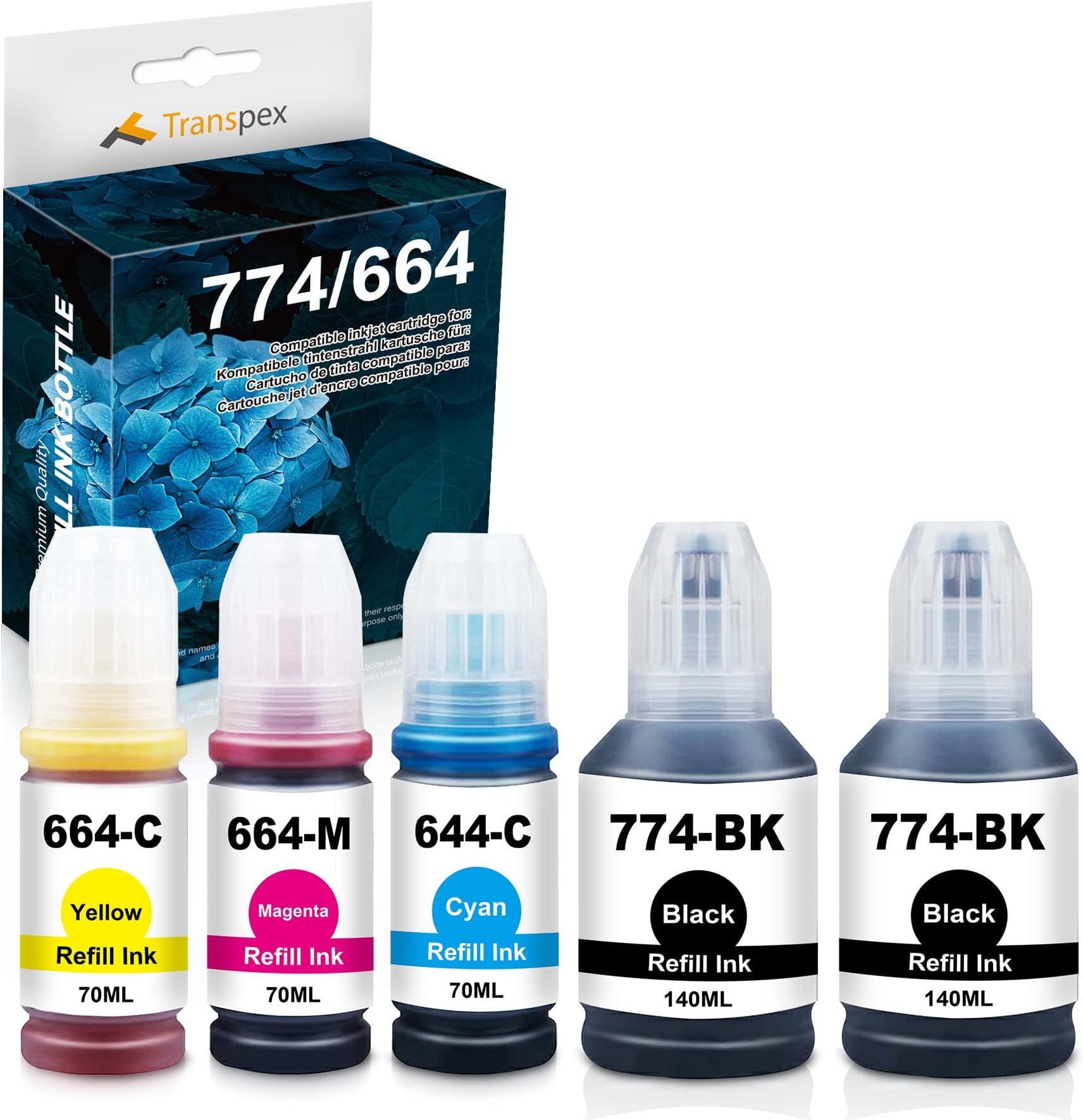 Amazon.com: Transpex Compatible Ink Bottle Replacement for 774 664 Ink ...