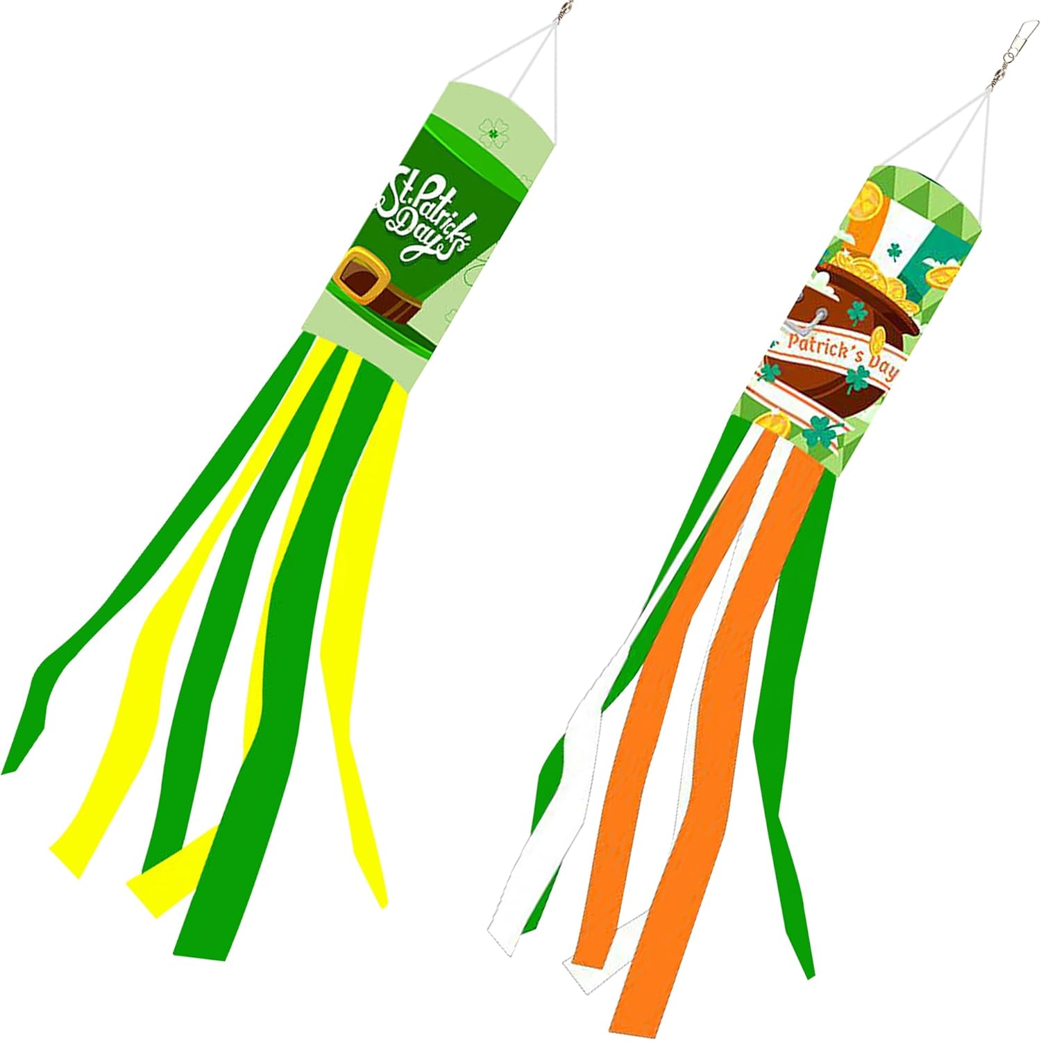 Amazon.com: Lucleag 2PCS Happy St. Patrick's Day Windsock, Irish ...