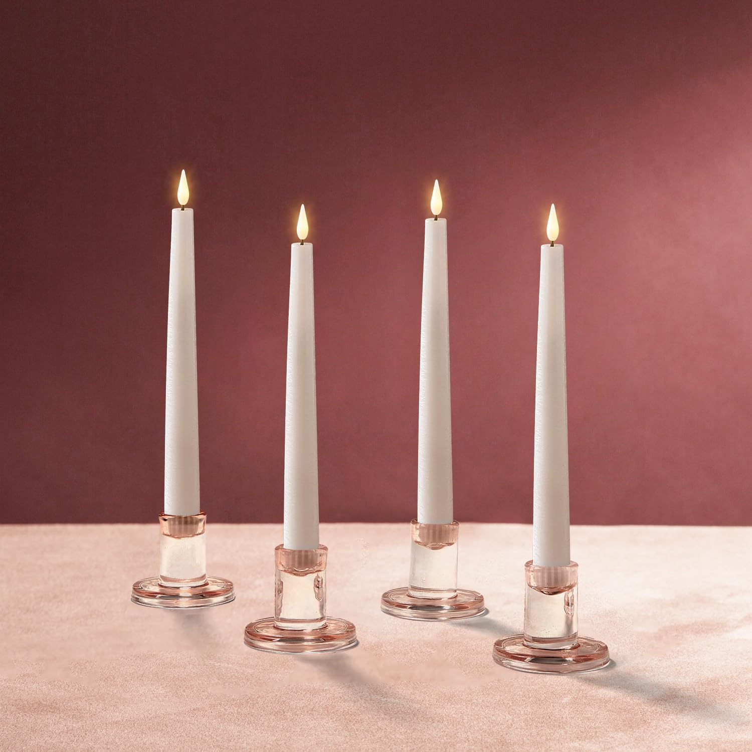 Snapklik.com : Lamplust Taper Candle Holders, Set Of 4 Pink Candle ...