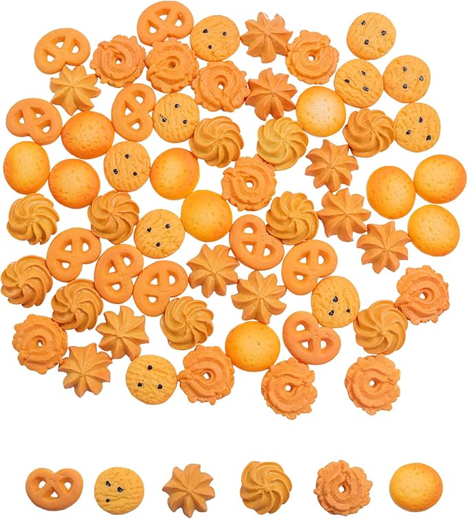 Amazon.com: X Hot Popcorn 60Pcs Mini Fake Cookies Artificial Pastries ...