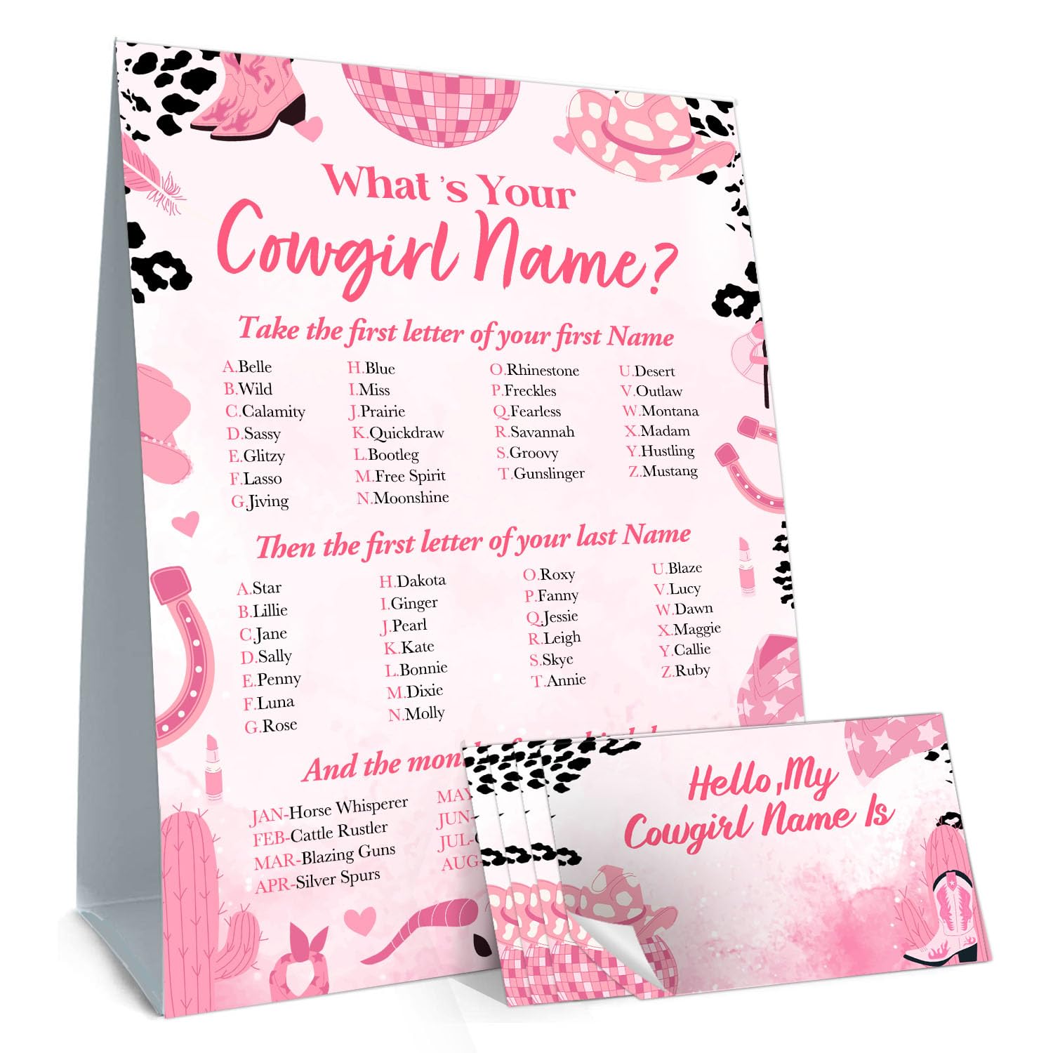 Amazon.com: What's Your Cowgirl Name Game Card, Including 1 Cowgirl ...