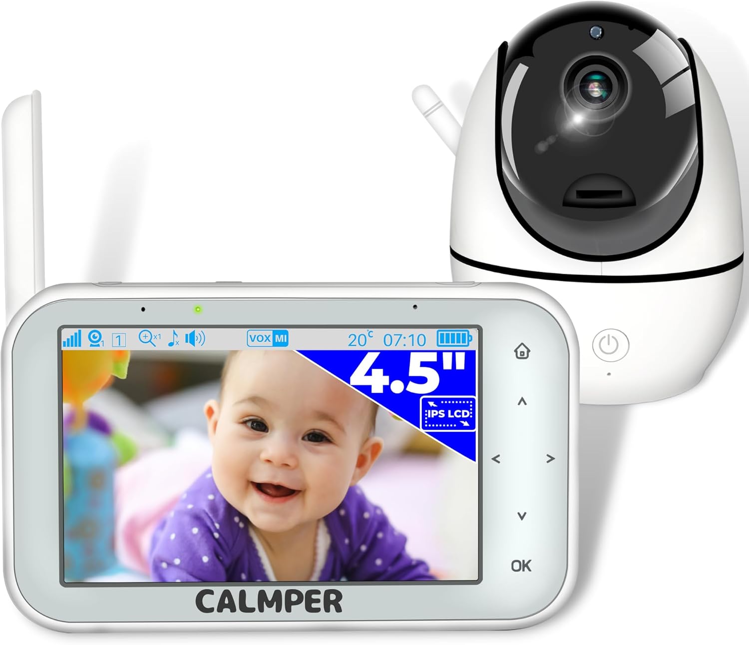 Amazon.com: CALMPER Baby Monitor White Noise Friendly and All Night ...