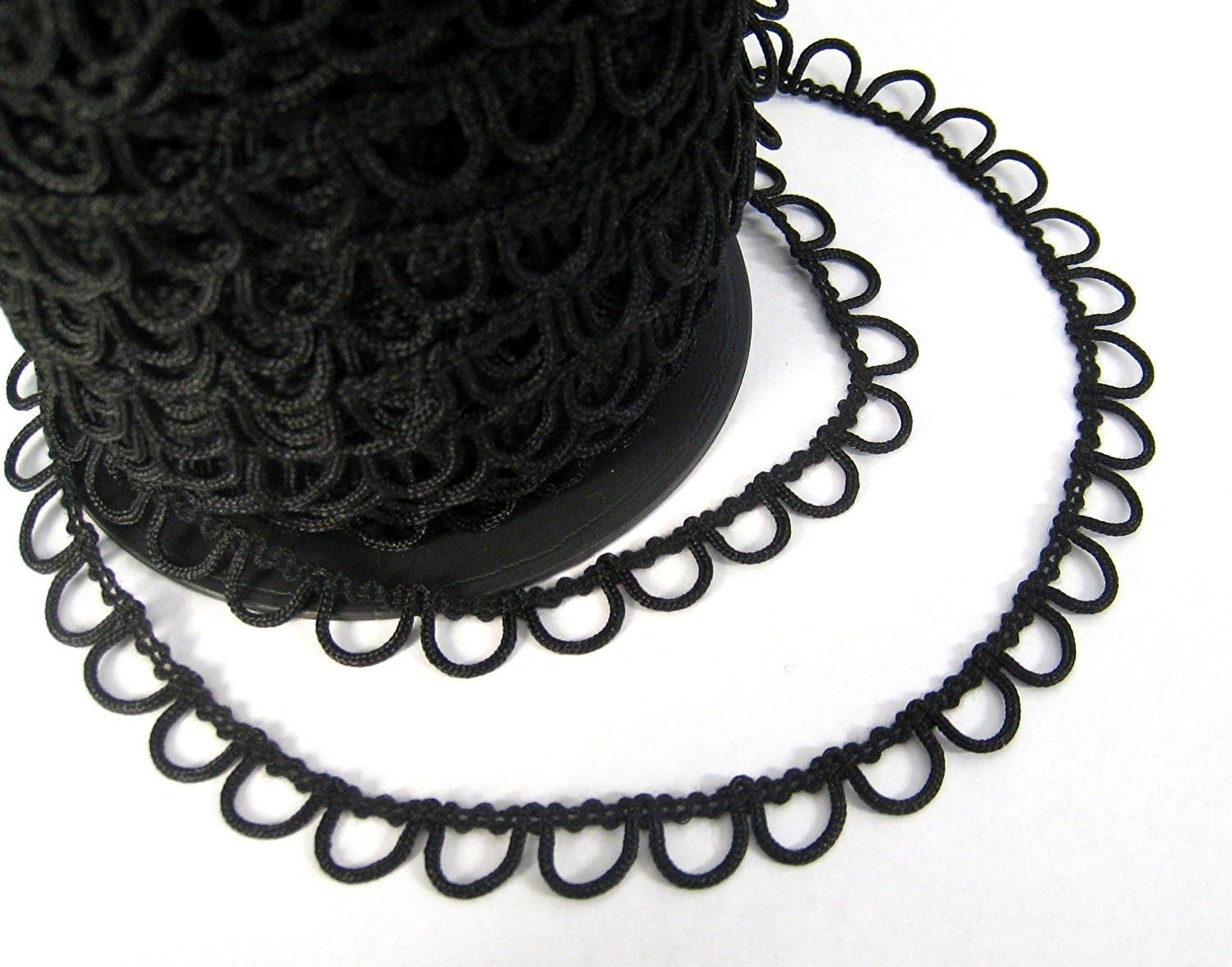 Amazon.com: Nakpunar 5 Yards Black Non Elastic Bridal Button Loops for ...