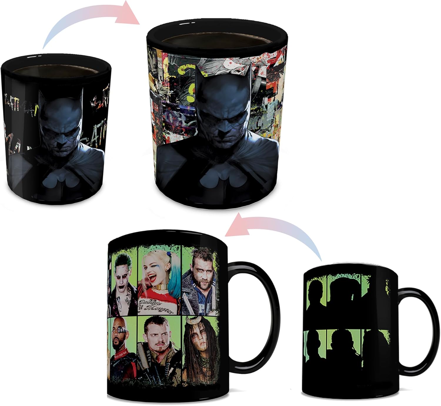 Amazon.com: Morphing Mugs DC Comics - Comic Book Batman & Suicide Squad ...