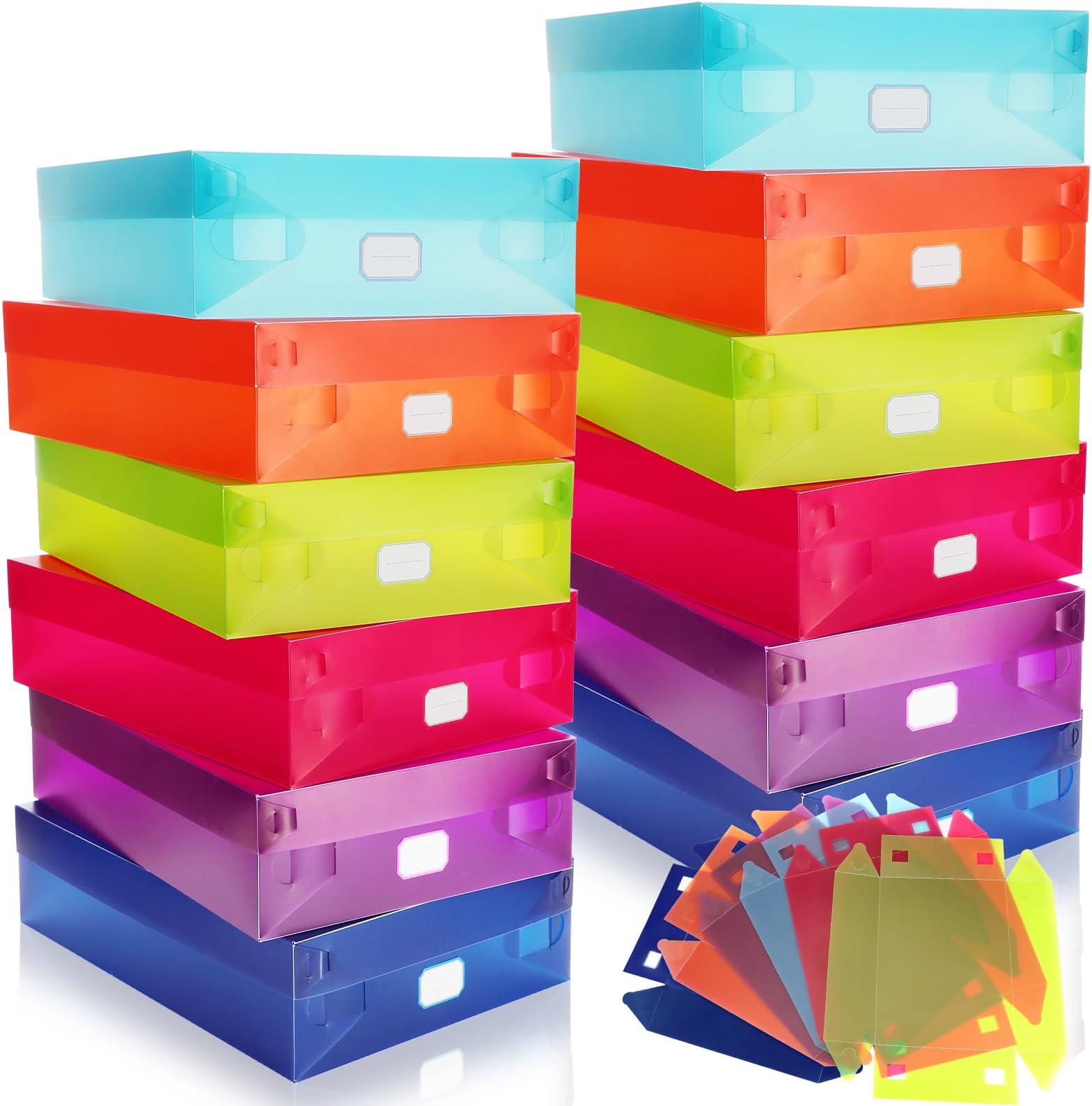 Amazon.com: Storex 12x12 Stack & Store Box, Assorted Colors, Case of 5 ...