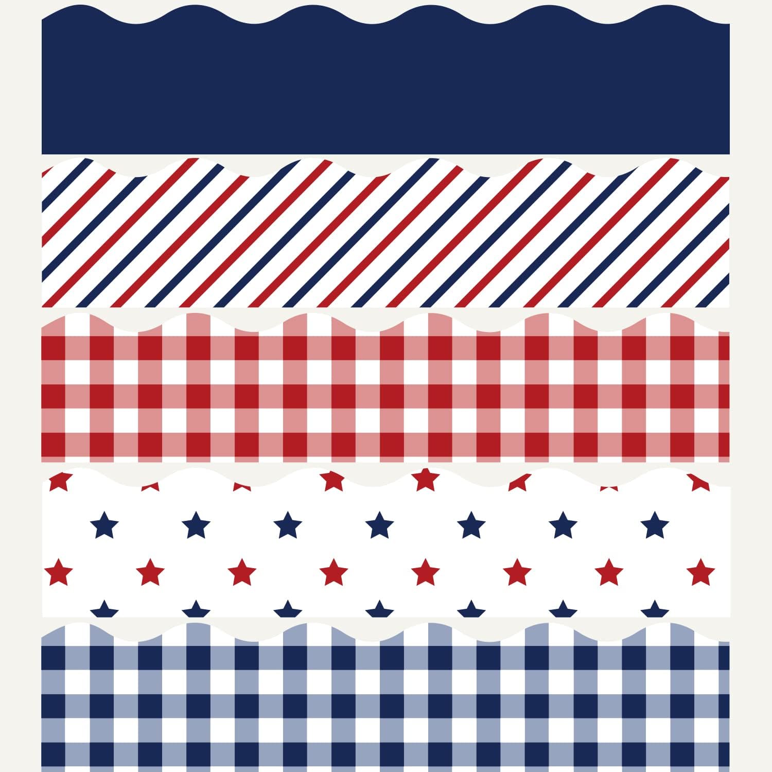 Amazon.com: 4th of July Scalloped Bulletin Board Stickers Border 5 ...