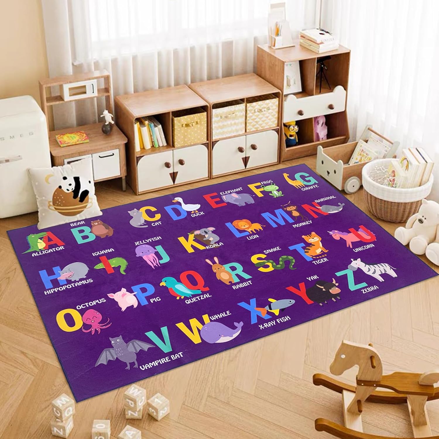 Amazon.com: USTIDE Kids Educational Rug ABC Alphabet Animal Learning ...