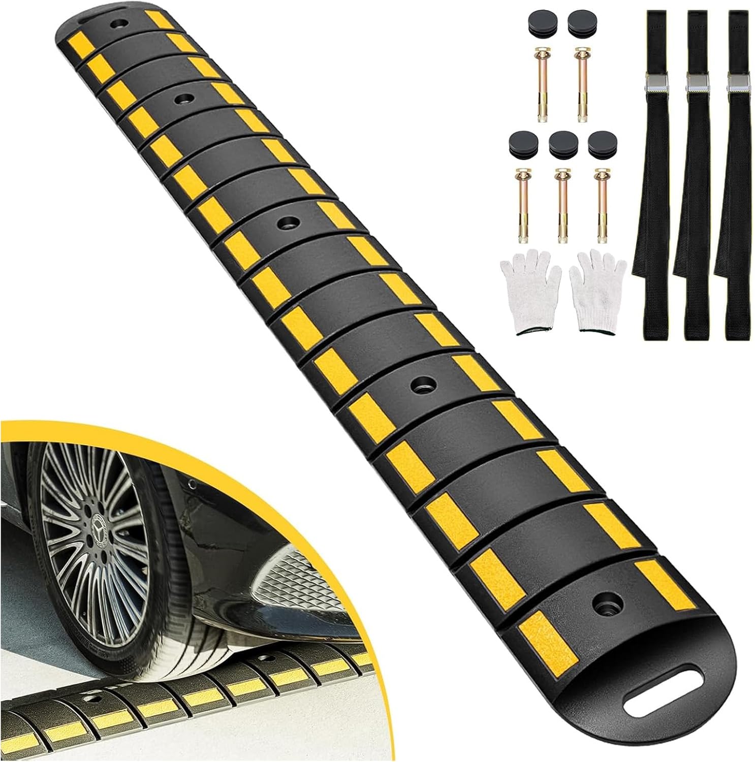 Amazon.com: CXRCY Rubber Speed Bump, 6.4FT Portable Speed Bumps, Heavy ...