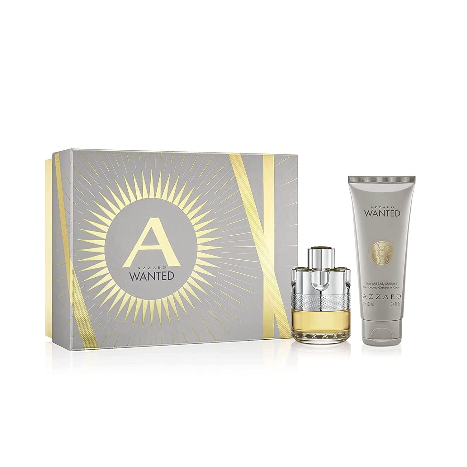 Azzaro Wanted Set für Herren, Mit Eau de Toilette, Hair & Body Shampoo ...