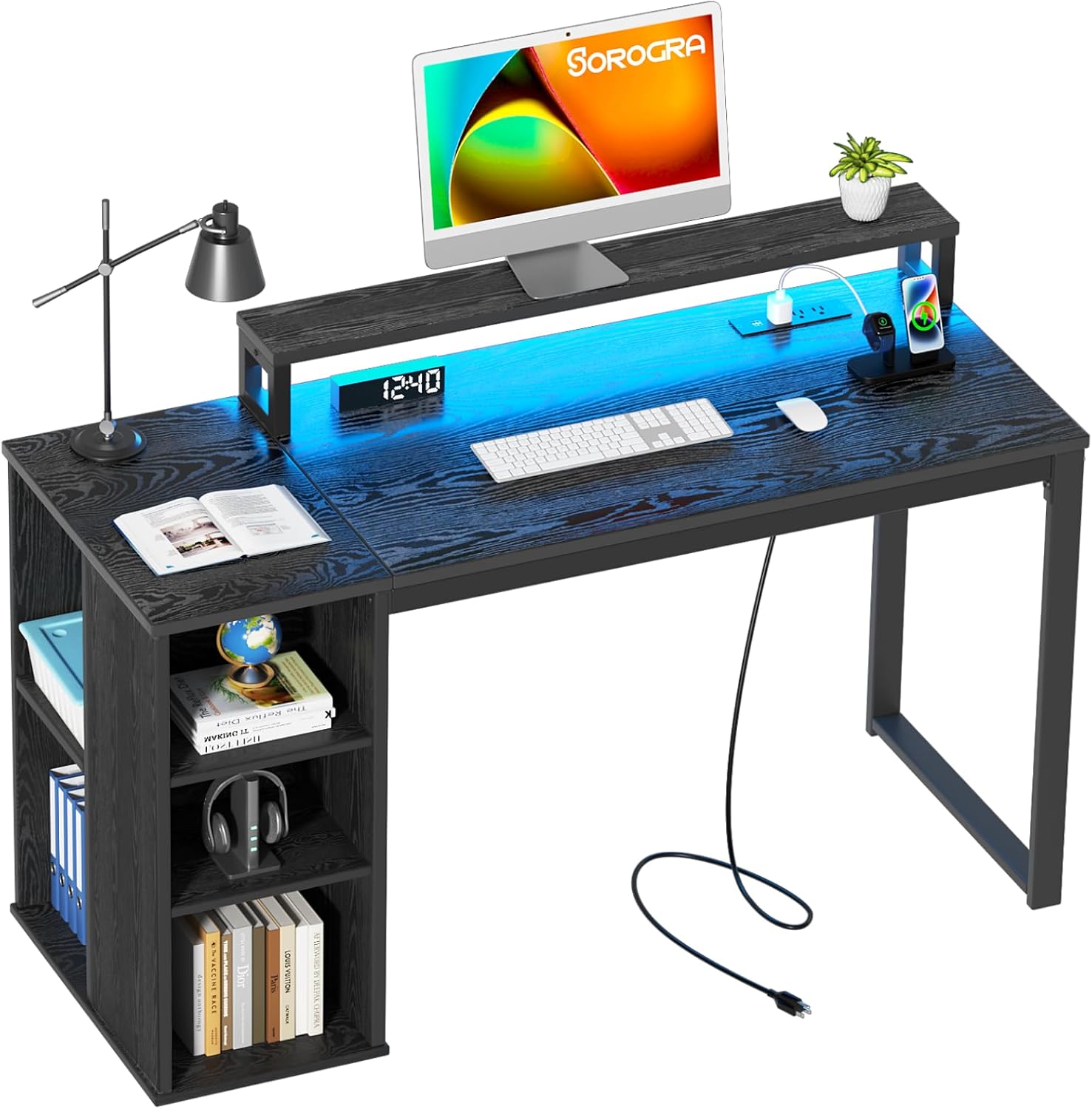 Amazon.com: SOROGRA Small Desk for Bedroomn, 47.2 inch Computer Desk ...