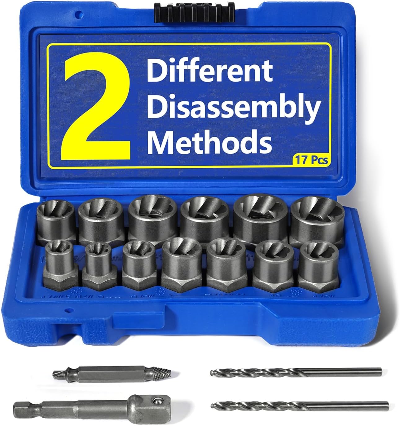 Bolt Extractor Kit, Screw Extractor Set, 17 Pieces Impact Bolt & Nut ...