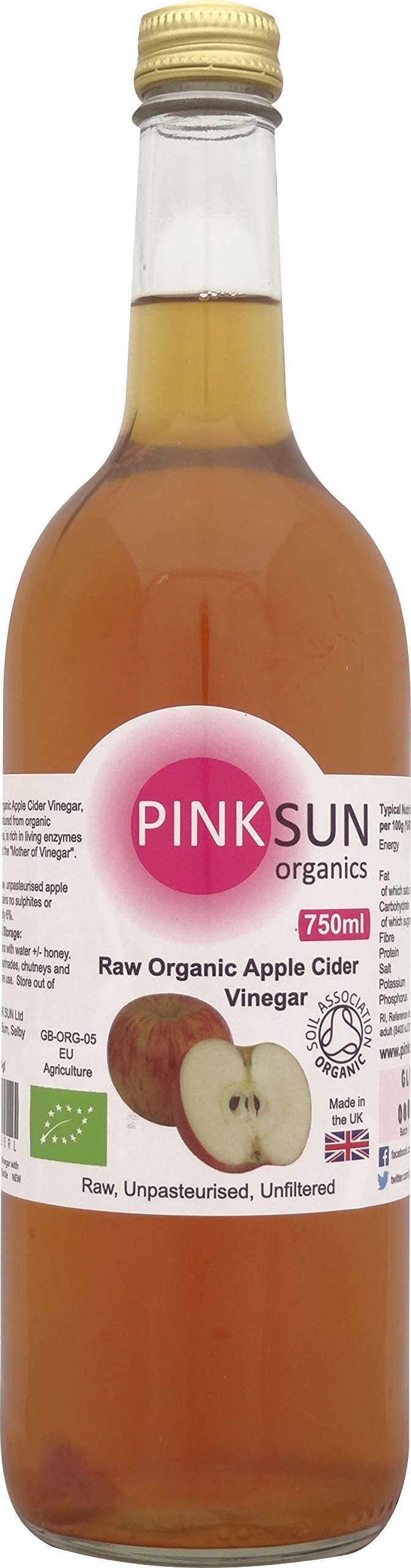 Buy PINK SUN Raw Apple Cider Vinegar with The Mother 750ml x 4 in Glass ...