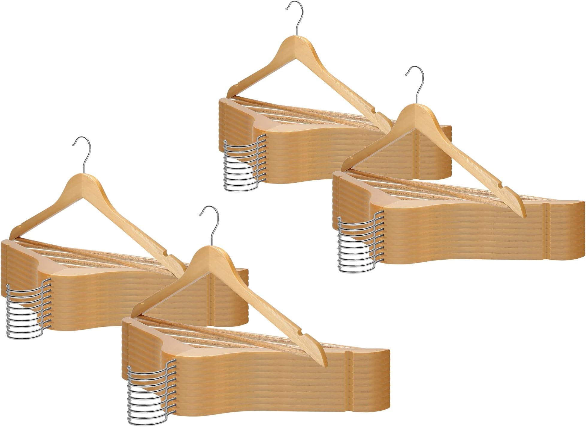 VonBueren 20 x Wooden Clothes Hangers, 44.5 x 22 cm per Hanger, Wooden ...