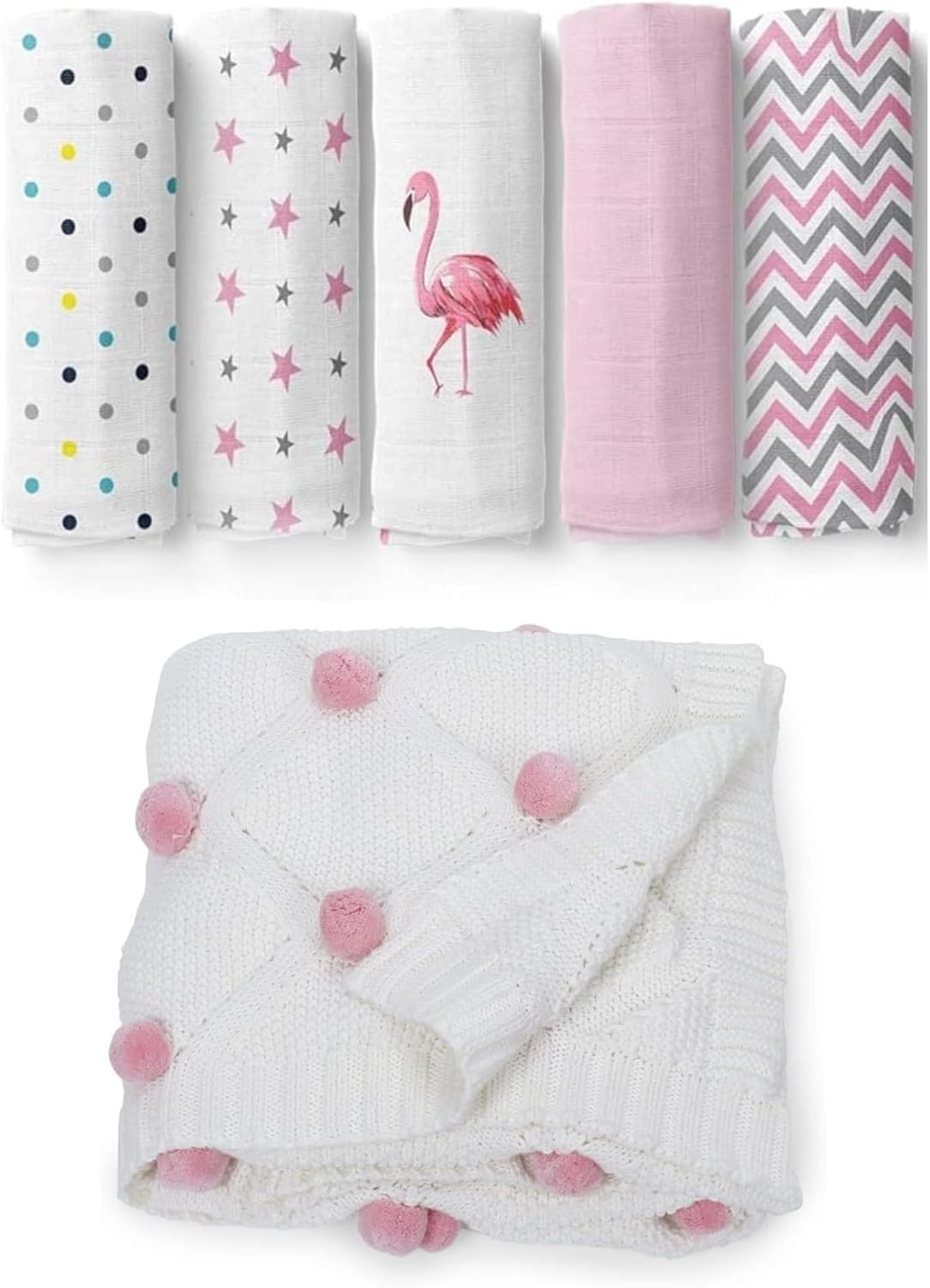 Amazon.com: Combo Baby Products: Baby Blanket & Muslin Swaddle Blanket ...