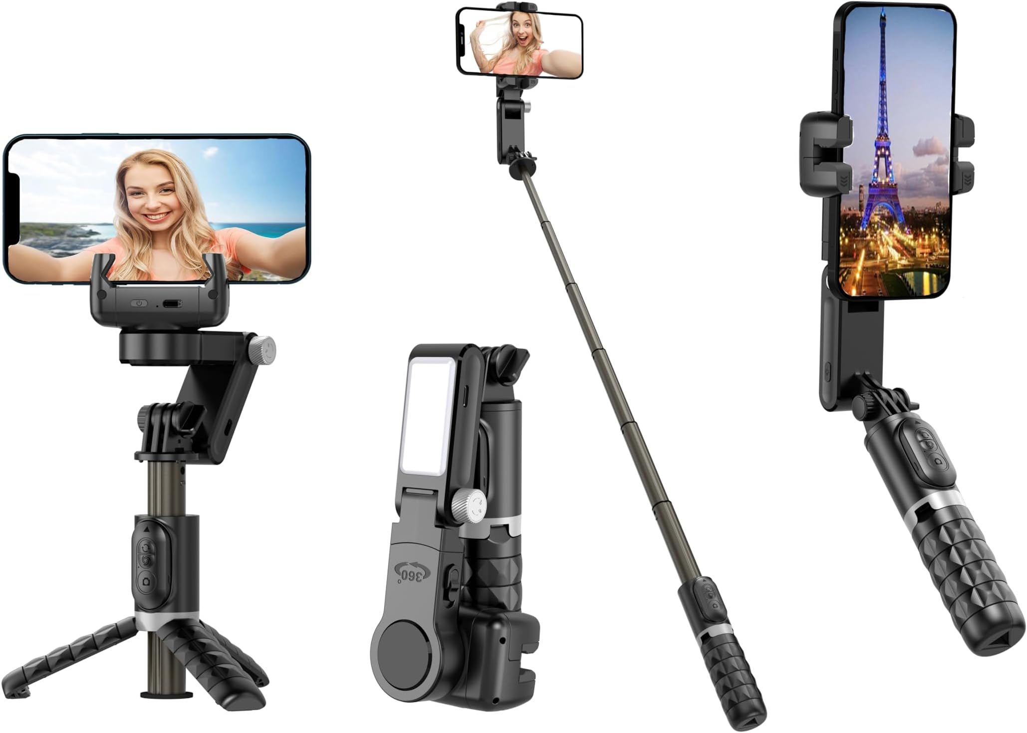 Amazon.com: Luxccaiw Gimbal Stabilizer for Smartphone,2-Axis Auto Face ...