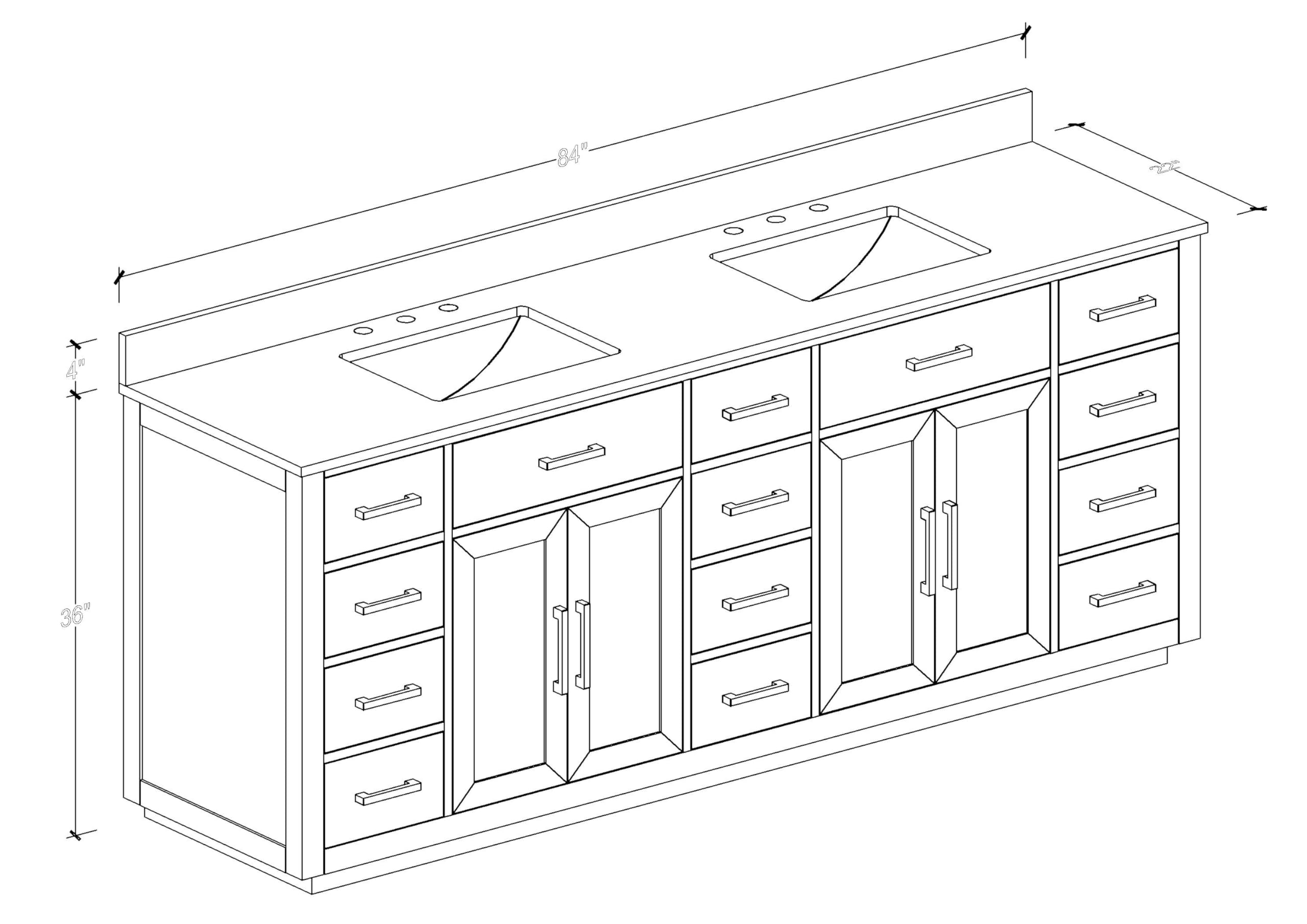 Double Vanity Dimensions Standard