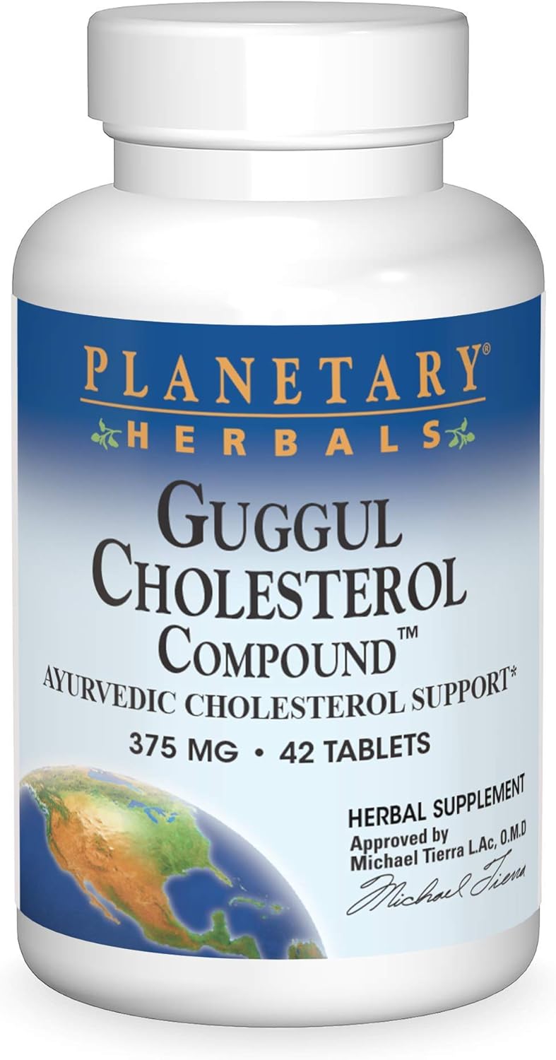 Planetary Herbals Guggul Cholesterol Compound Tablets, 42 Count
